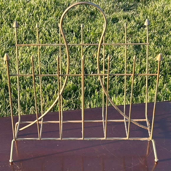 Vintage | Accents | Vintage Mcm Gold Magazine Rack Or Record Rack ...